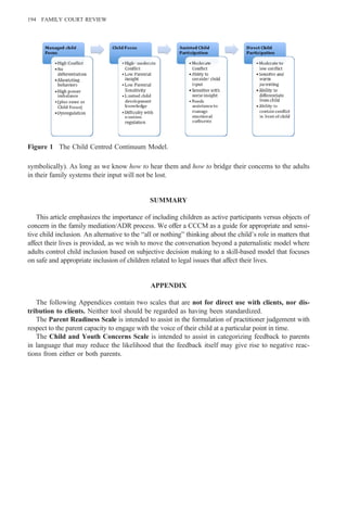 The voice of children in family law: The child centred continuum ...