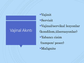 sık görülen vajinal akıntılar ve tedavisi | PPT