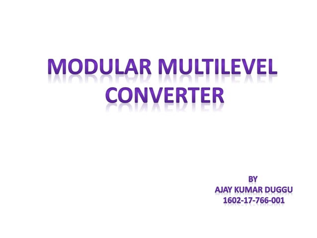 Modular Multilevel Inverter | PPTX