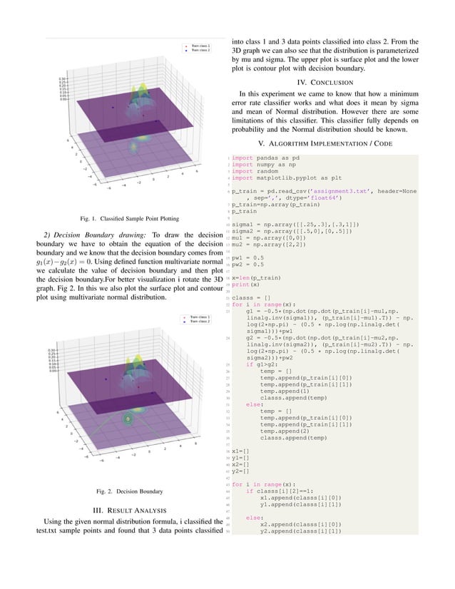 Implementing Minimum Error Rate Classifier | PDF