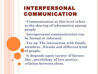 LEVEL OF COMMUNICATION | PPT