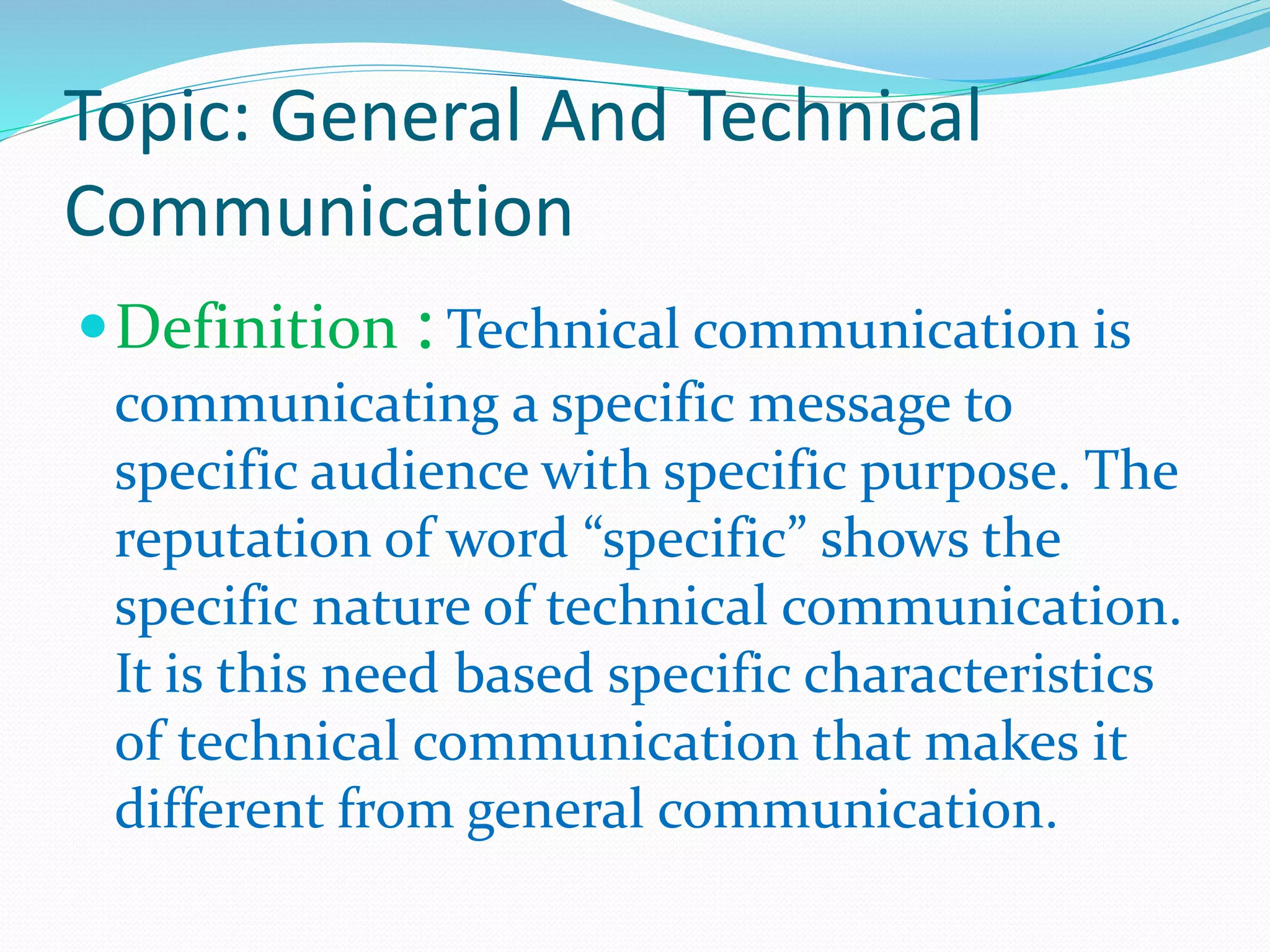 General And Technical Communication | PPTX