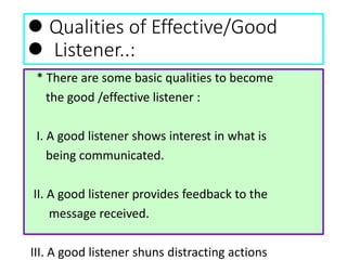 Listing Skill and Types of Listning | PPTX