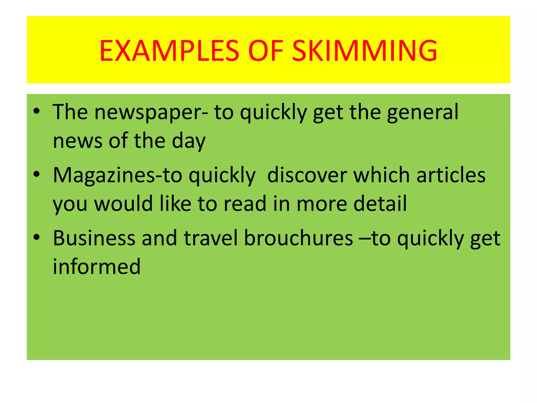 SKIMMIMG AND SCANNING | PPTX