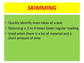 SKIMMIMG AND SCANNING | PPTX