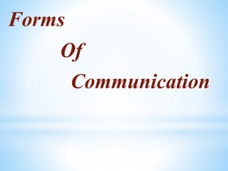 Forms of communication | PPT