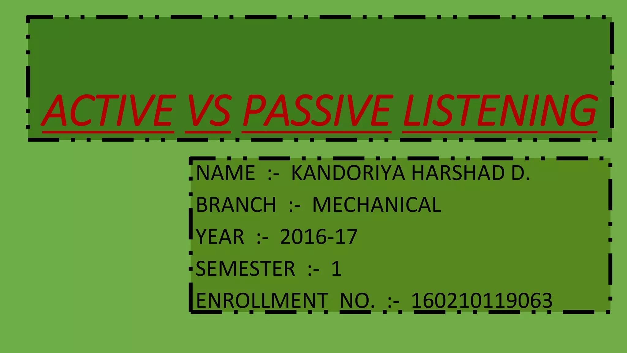 ACTIVE VS PASSIVE LISTENING | PPTX