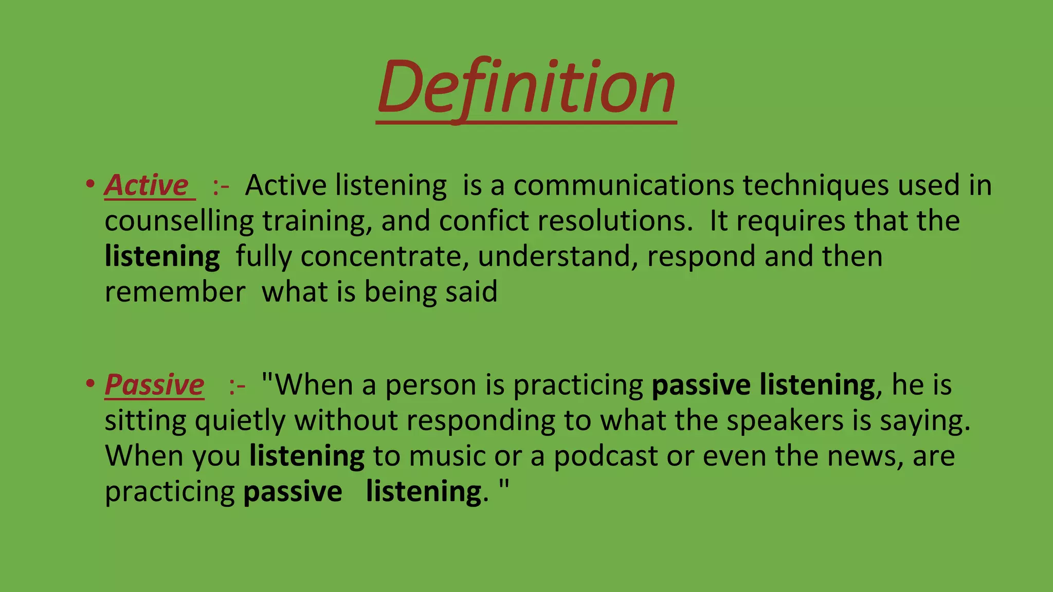 ACTIVE VS PASSIVE LISTENING | PPTX