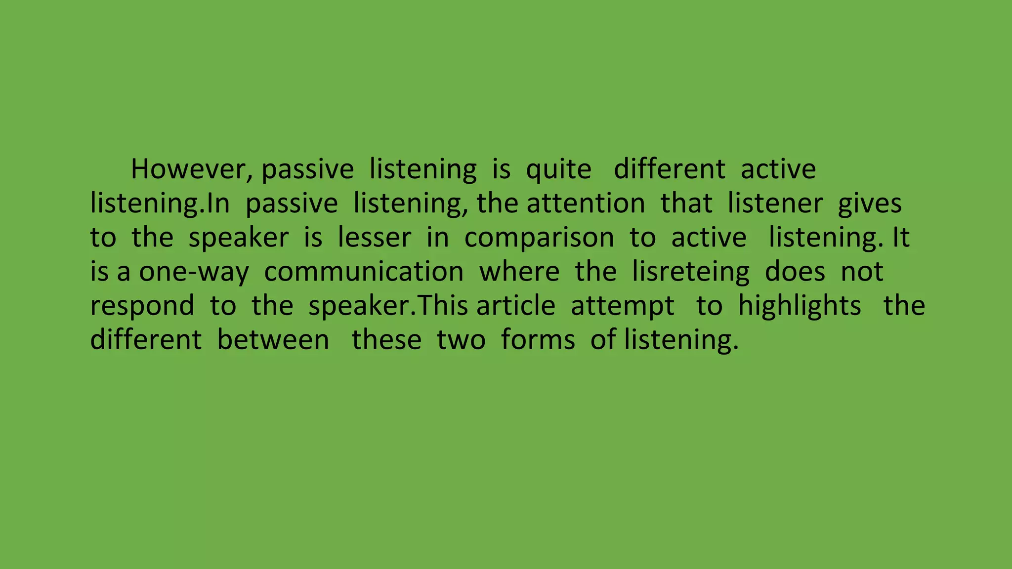 ACTIVE VS PASSIVE LISTENING | PPTX