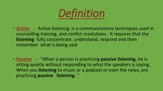 ACTIVE VS PASSIVE LISTENING | PPTX