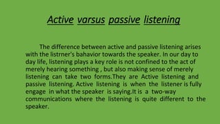 ACTIVE VS PASSIVE LISTENING | PPTX