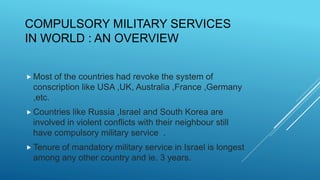 MILITARY SERVICES IN INDIA | PPTX
