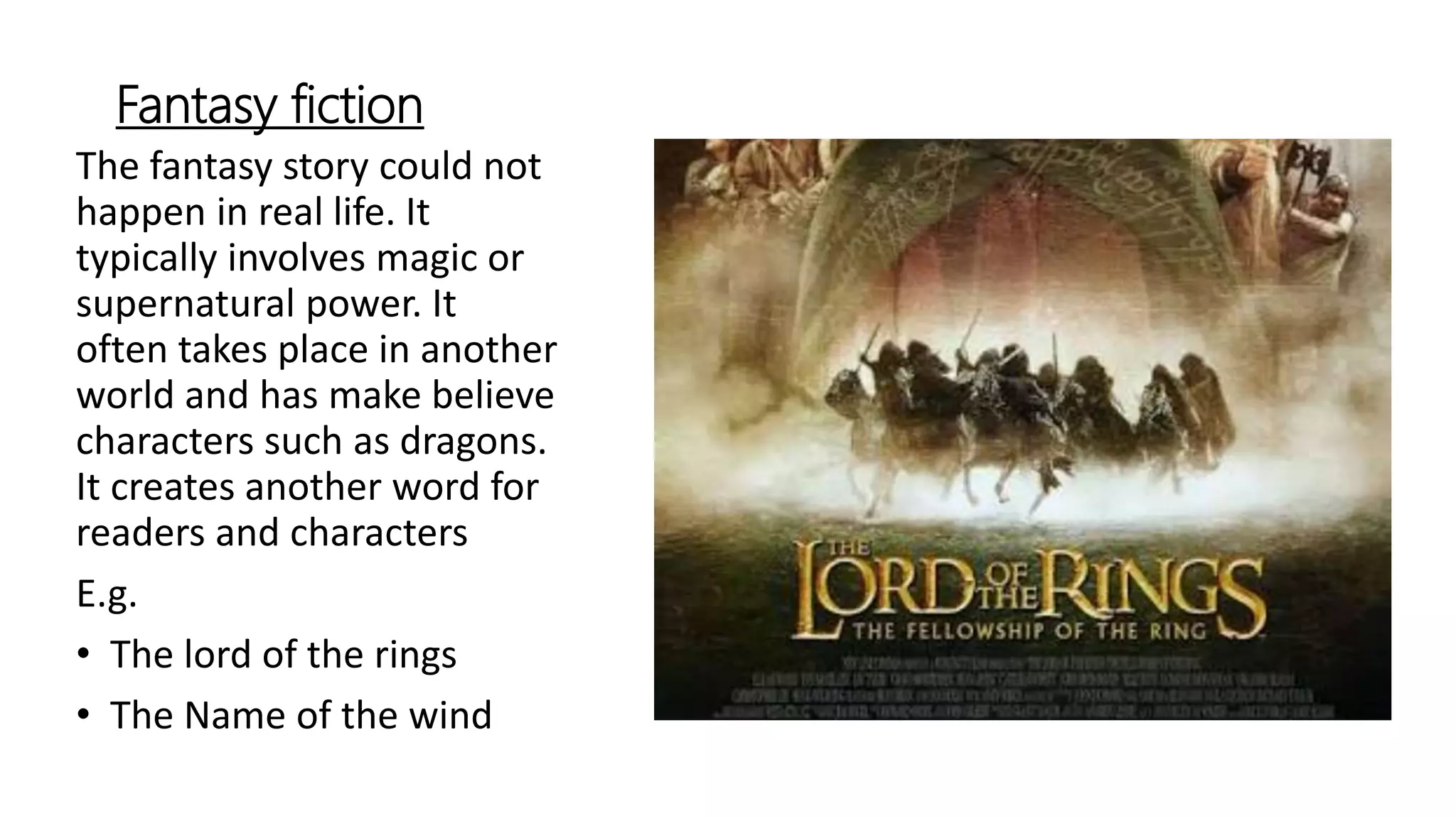 Types of fiction | PPTX