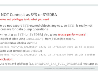Deep Dive: More Oracle Data Pump Performance Tips and Tricks | PDF