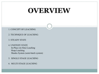 LEACHING ( MASS TRANSFER OPERATION) | PPTX