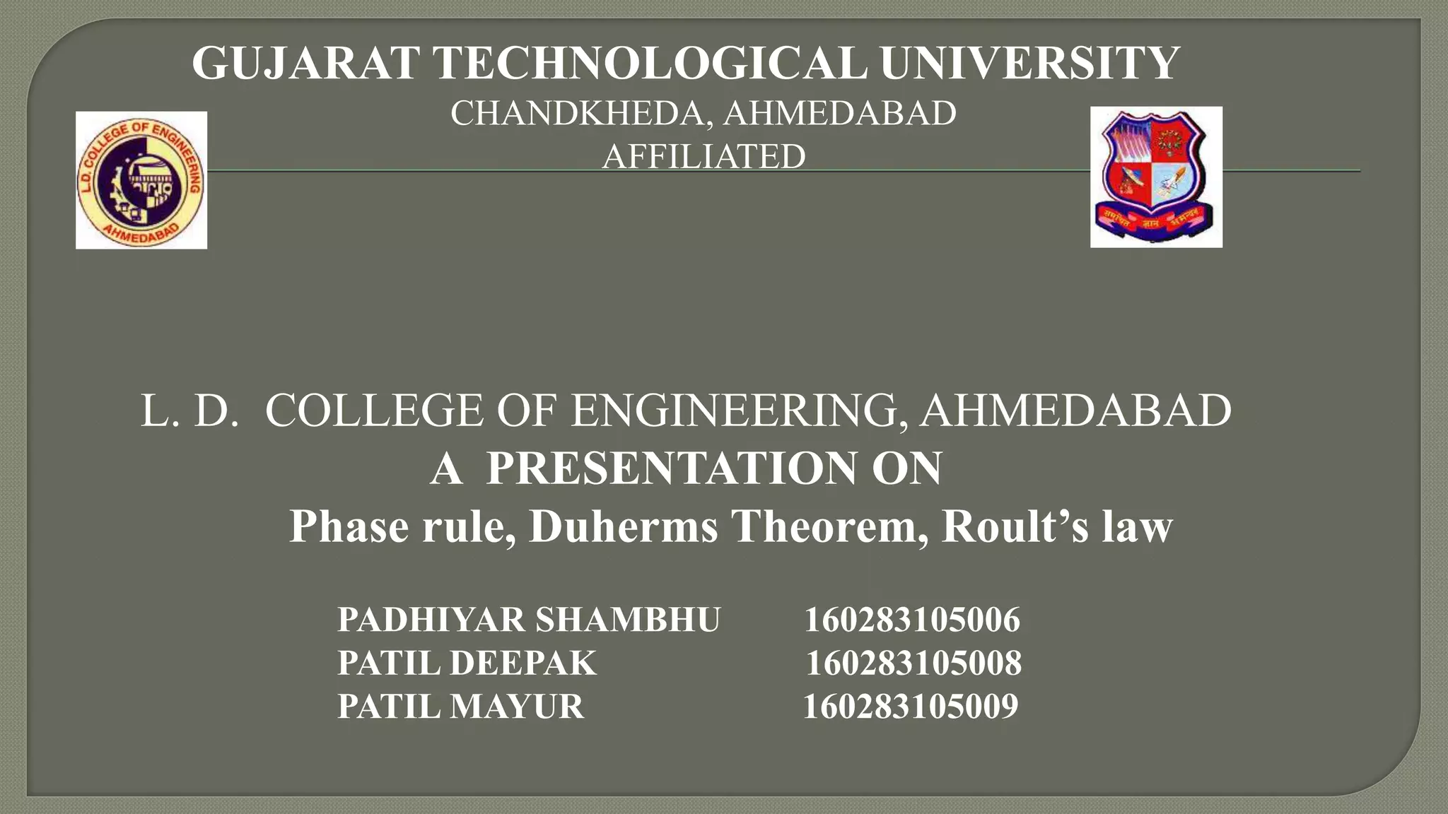INTRODUCTION TO PHASE RULE AND DURHAM RULE FOR REACTING SOLUTION | PPTX