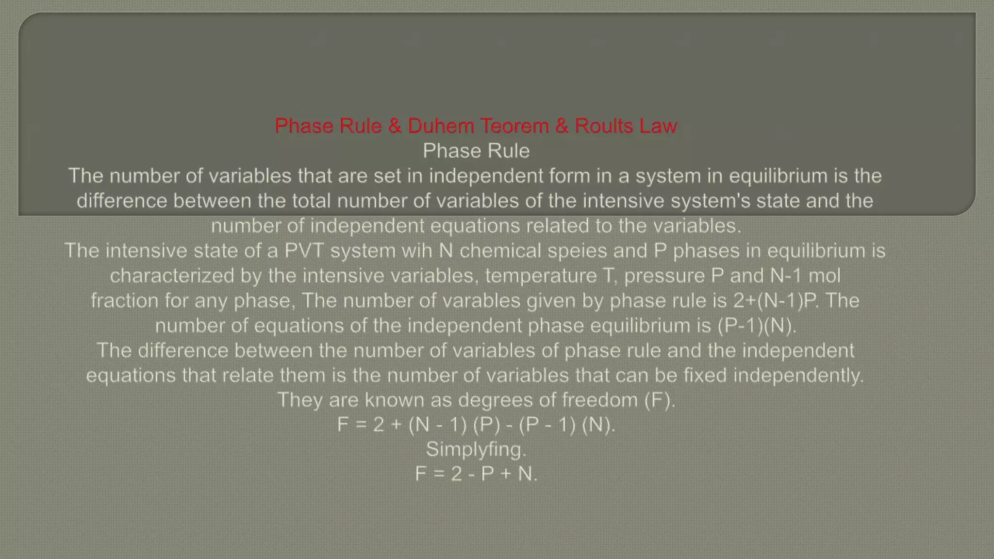 INTRODUCTION TO PHASE RULE AND DURHAM RULE FOR REACTING SOLUTION | PPTX