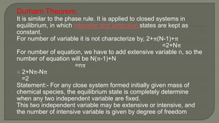 INTRODUCTION TO PHASE RULE AND DURHAM RULE FOR REACTING SOLUTION | PPTX