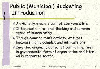 Public (Municipal) Budgeting - Introduction | PDF