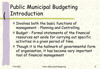 Public (Municipal) Budgeting - Introduction | PDF
