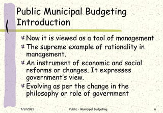 Public (Municipal) Budgeting - Introduction | PDF