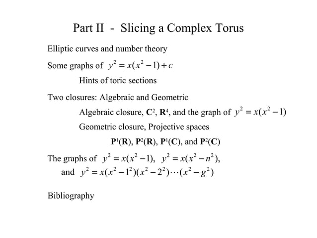 1603 plane sections of real and complex tori | PPT
