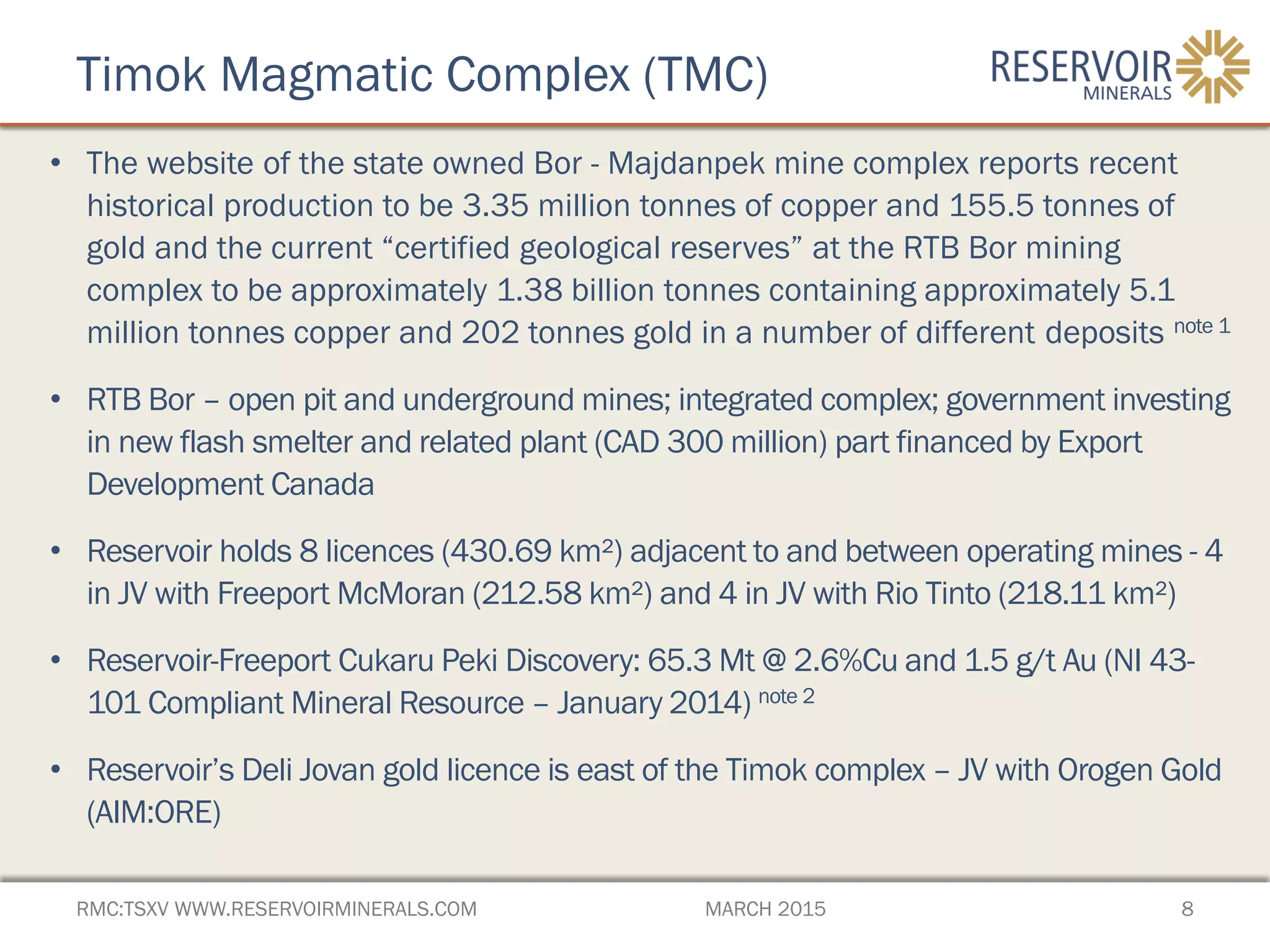 Reservoir Minerals Presentation - March 2016 | PDF