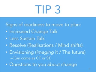 Motivational Interviewing (MI) - HOW TO PLAN | PDF