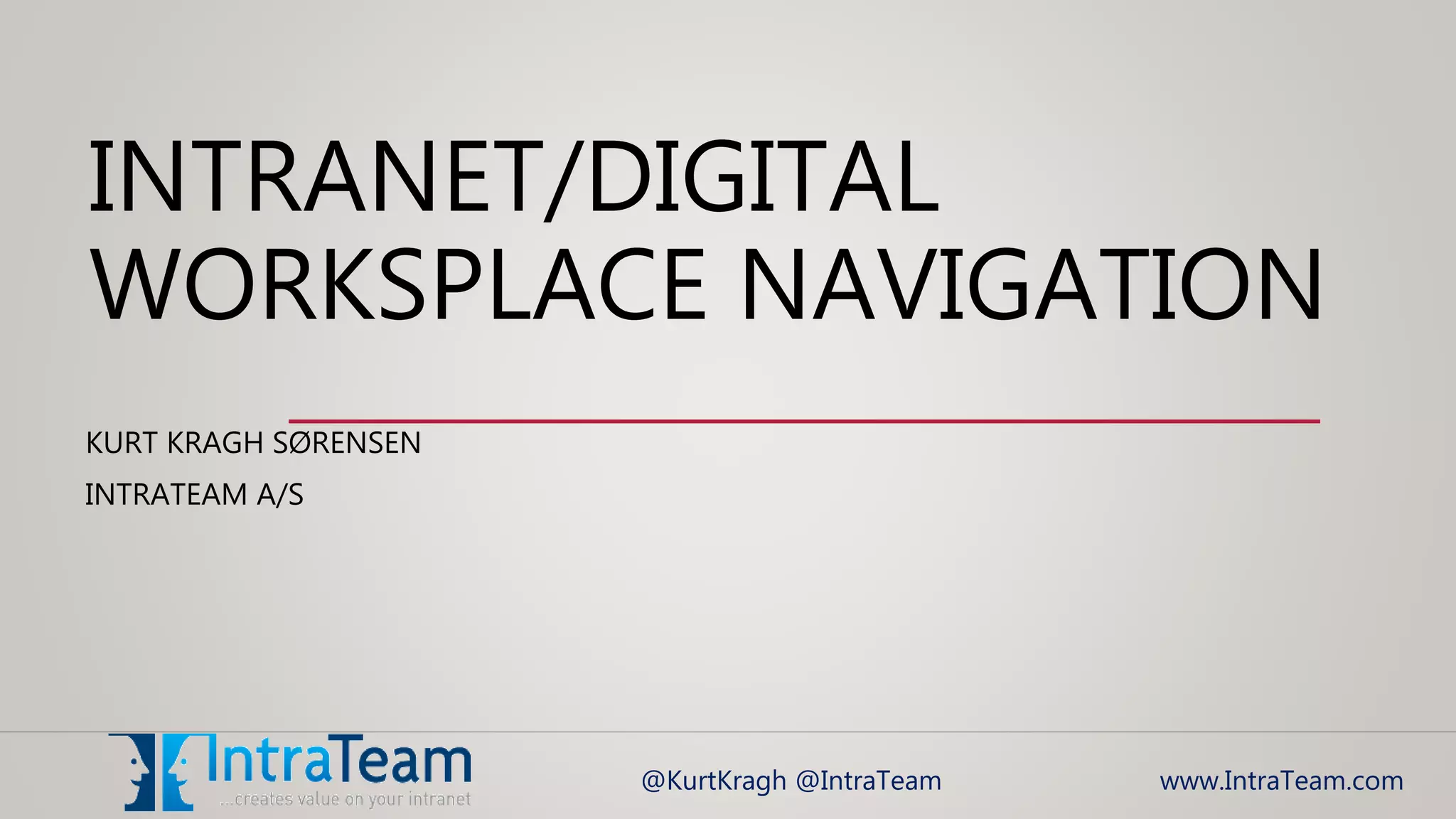 Robust Intranet/Digital Workplace Navigation | PPTX