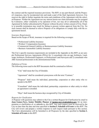Space 134 - RFP for Glendale Freeway Ramps/Vision Plan | PDF
