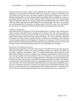 Space 134 - RFP for Glendale Freeway Ramps/Vision Plan | PDF