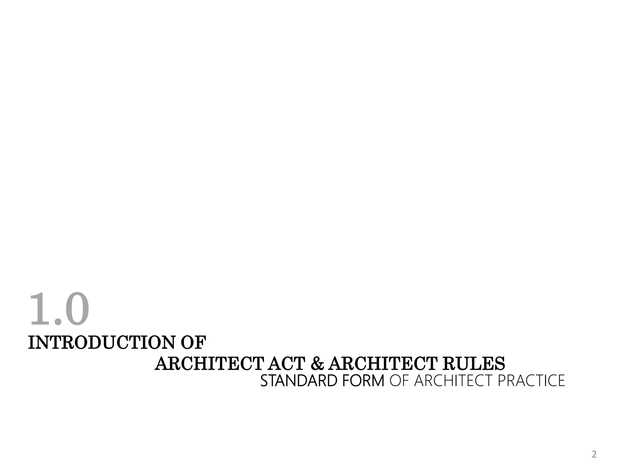 ARCHITECT ACT 1967 (ACT 117) & RULES | PPTX