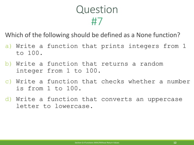 Sample Exam Questions on Python for revision | PDF