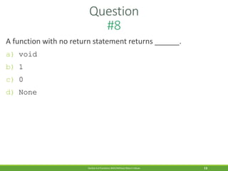 Sample Exam Questions on Python for revision | PDF