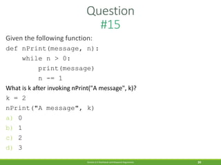 Sample Exam Questions on Python for revision | PDF