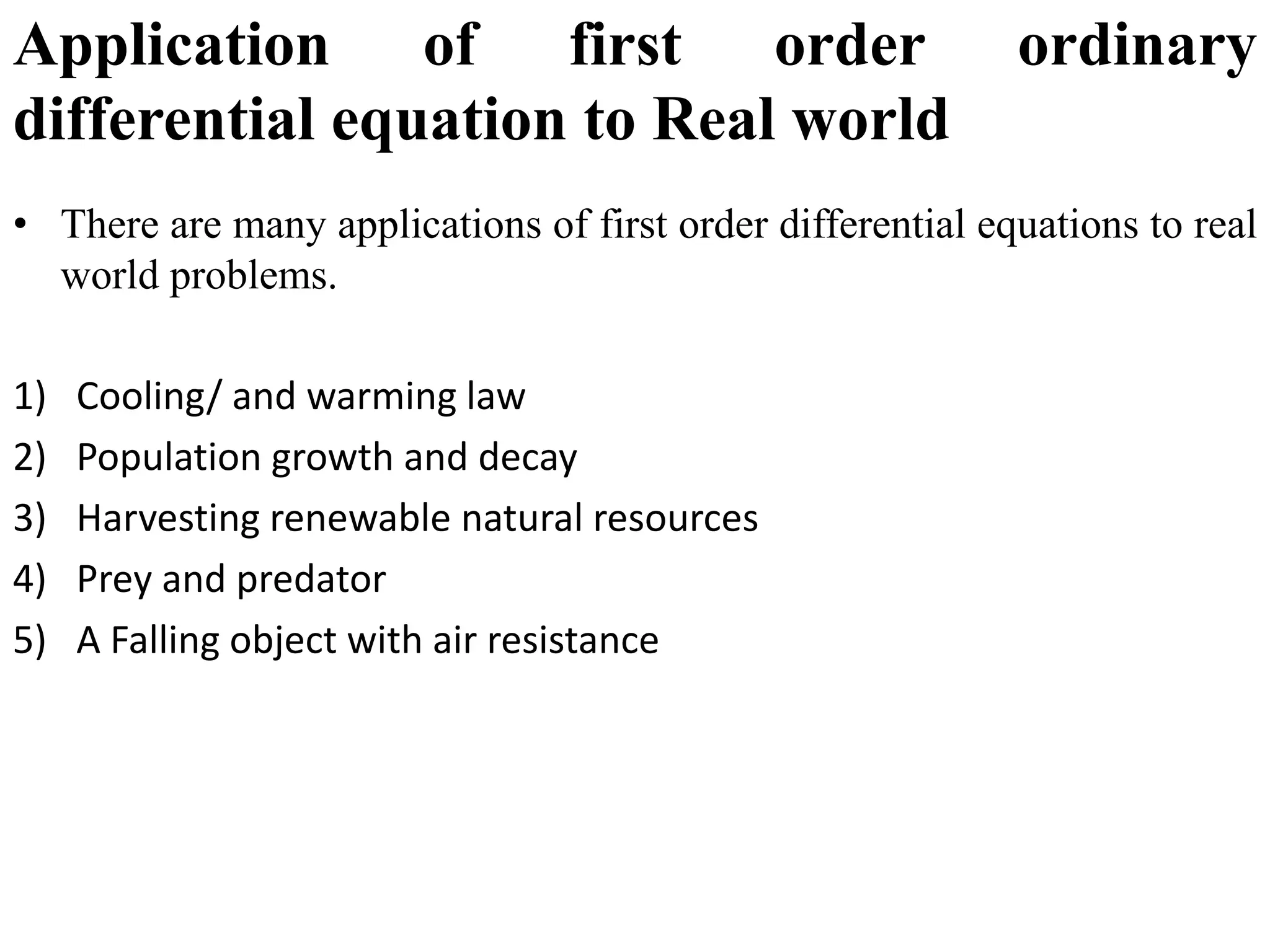 First Order Ordinary Differential Equation | PPTX