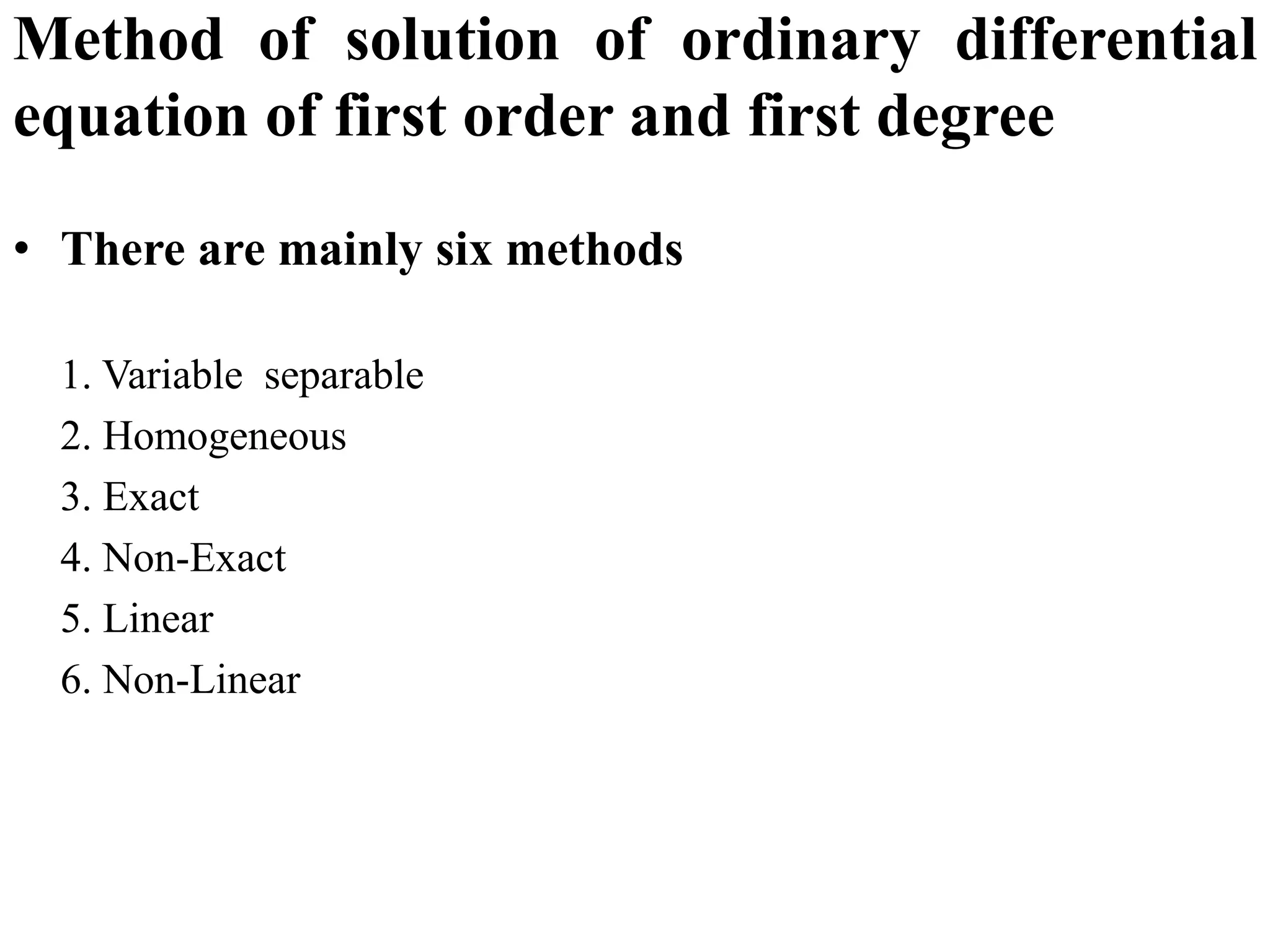 First Order Ordinary Differential Equation | PPTX