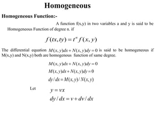 First Order Ordinary Differential Equation | PPTX