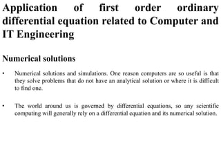 First Order Ordinary Differential Equation | PPTX
