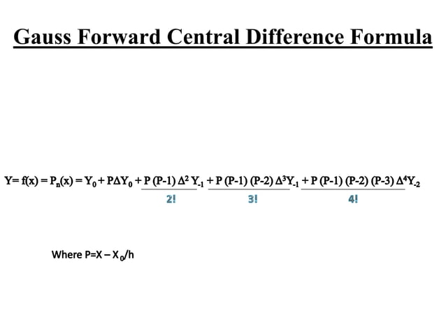 Gauss Forward And Backward Central Difference Interpolation Formula | PPTX
