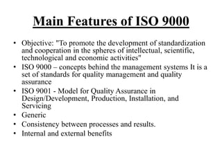 The Quality Standard: ISO 9000 , CMM and Six Sigma | PPTX