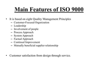 The Quality Standard: ISO 9000 , CMM and Six Sigma | PPTX
