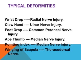 Peripheral nerve injuries Dr Aditya shrimal | PPTX