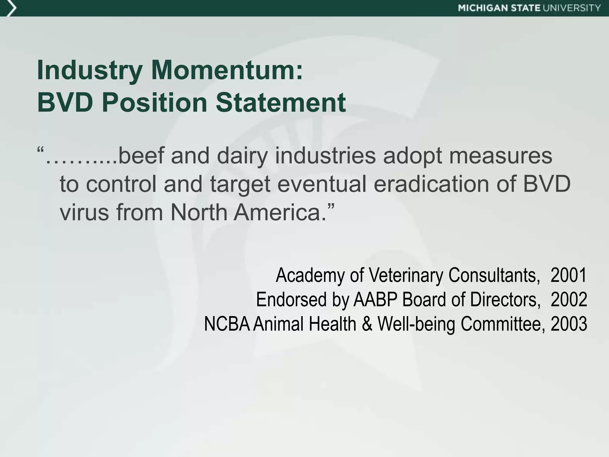 Dr. Dan Grooms - Bovine Viral Diarrhoea (BVD) Overview - The Disease ...