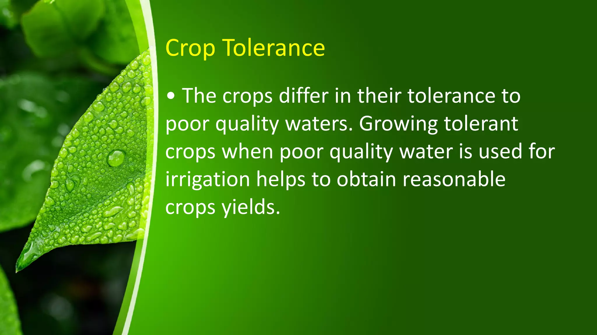 quality of water irrigation and factors lead poor water quality | PDF