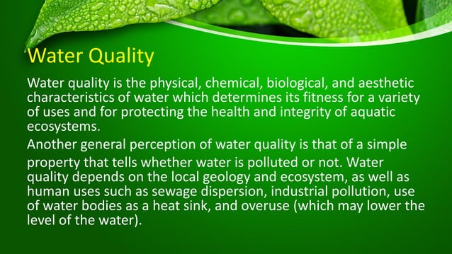 quality of water irrigation and factors lead poor water quality