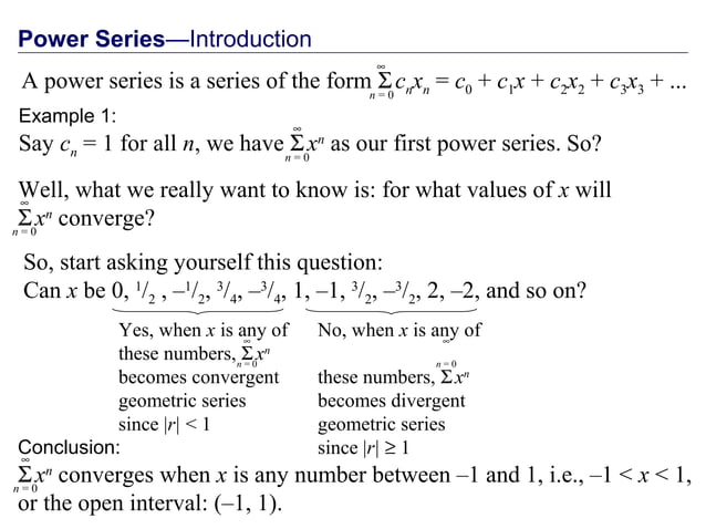 1605 power series | PPT