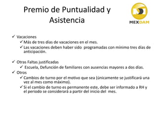160603 rh premio de puntualidad y asistencia | PPTX