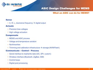 ASICs Development for MEMS Applications: A Platform Approach | PDF