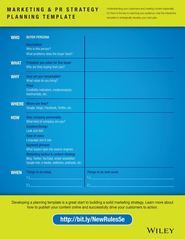 Marketing & PR Strategy Planning Template | PDF